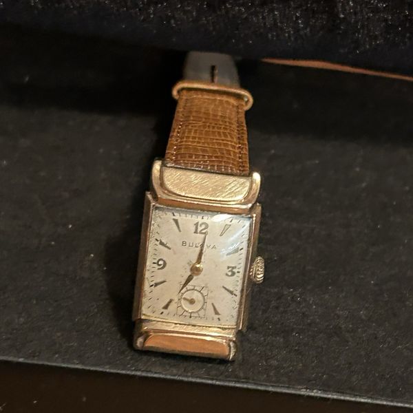 Bulova Tank Men's Vintage Watch,curvex Crystal New Band Runs Well ...