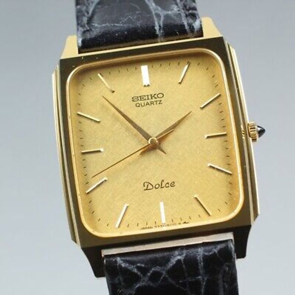 [Near MINT w/Case] SEIKO Dolce 7731-5110 Gold Dial Quartz Men's Watch From JAPAN | WatchCharts ...