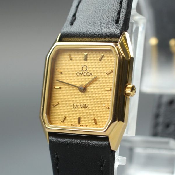 [N MINT] Vintage Omega De Ville Cal.1450 Octagon Gold Quartz Women's ...