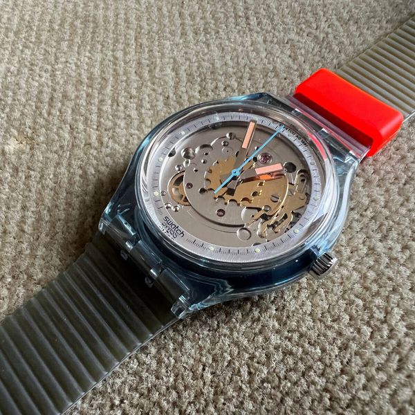 NOS Swatch Automatic Wristwatch Blue Matic SAN 100 ETA 2840 - 36mm Circa 1991 | WatchCharts ...