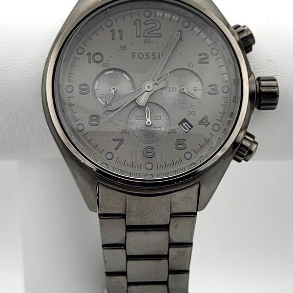 Fossil CH-2802 Men's Flight Smoke Chronograph Stainless Steel Watch ...