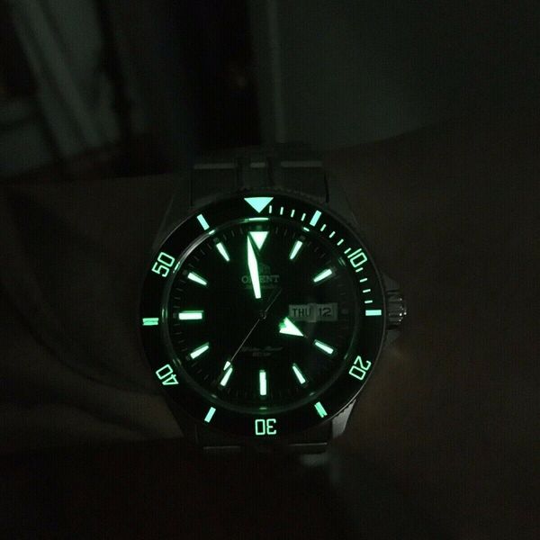 Orient Kamasu Black dia, ceramic bezel insert, coin edge bezel, strapco ...
