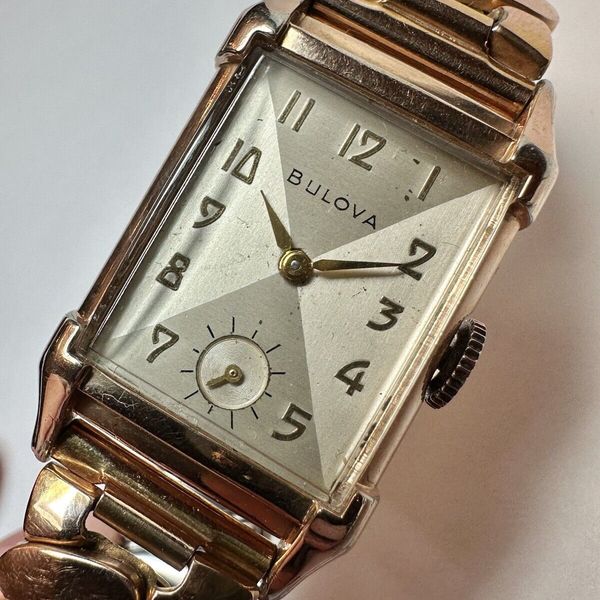 BULOVA Vintage Watch Rose Gold Filled Caliber 7AA Circa 1949 21 Jewels ...