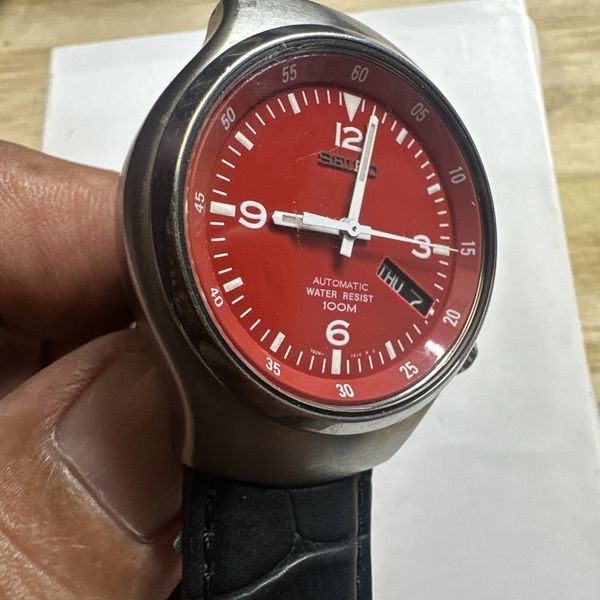 Vintage Seiko S-Wave SKX297K1 7S26 Red Dial Automatic Watch ...