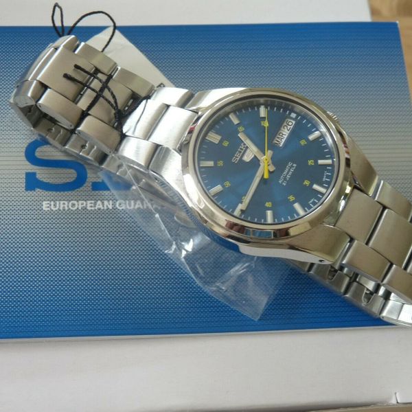 Seiko 5 Automatic Stainless Steel Blue Dial 37mm Mens Watch SNK615K1 ...