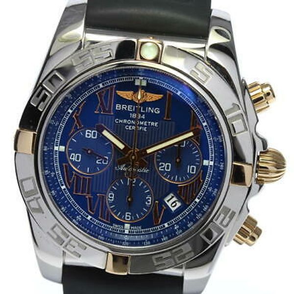 BREITLING Chronomat 44 Bicoro IB0110 Date Navy Dial Automatic Men's ...