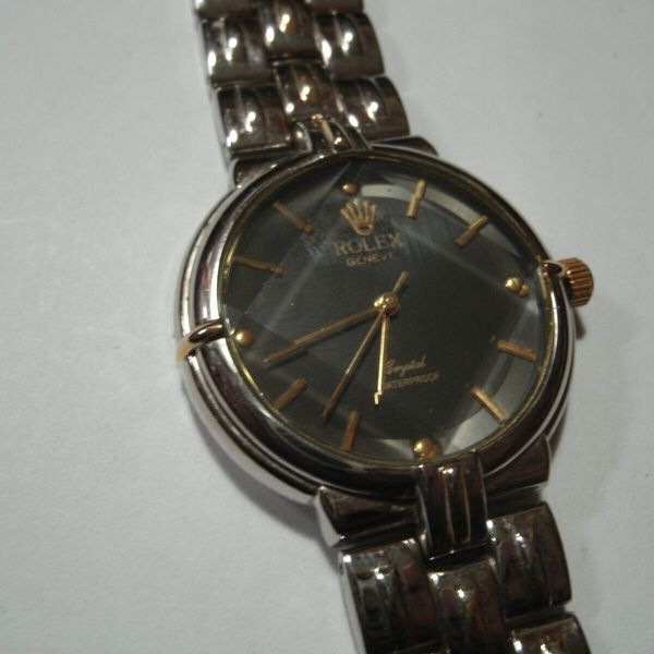 ROLEXÂ GENEVE MENS ROUND BLACK FACE Watch , WORKING | WatchCharts ...