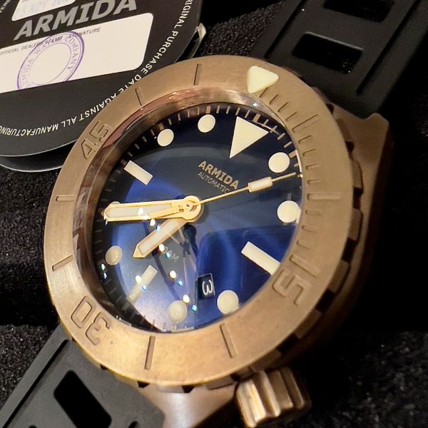 FS: ARMIDA A1 BRONZE 45mm Blue Dial $550. CHEAP!! | WatchCharts Marketplace
