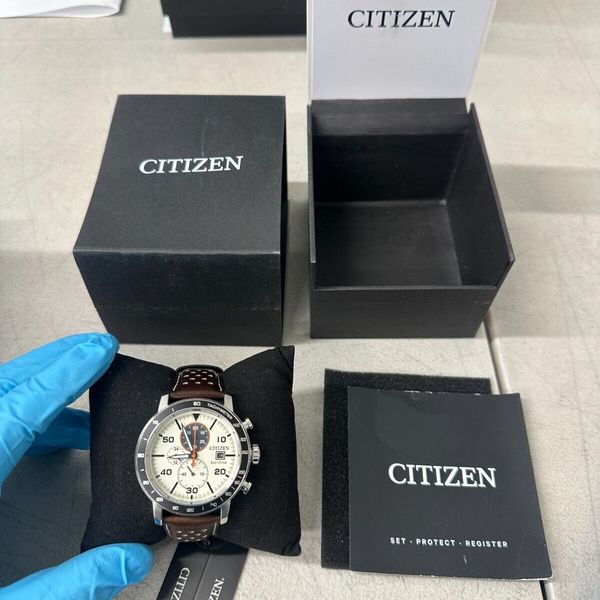 Citizen Brycen CA0649-06X Chronograph Brown Leather Band Eco-Drive Men ...
