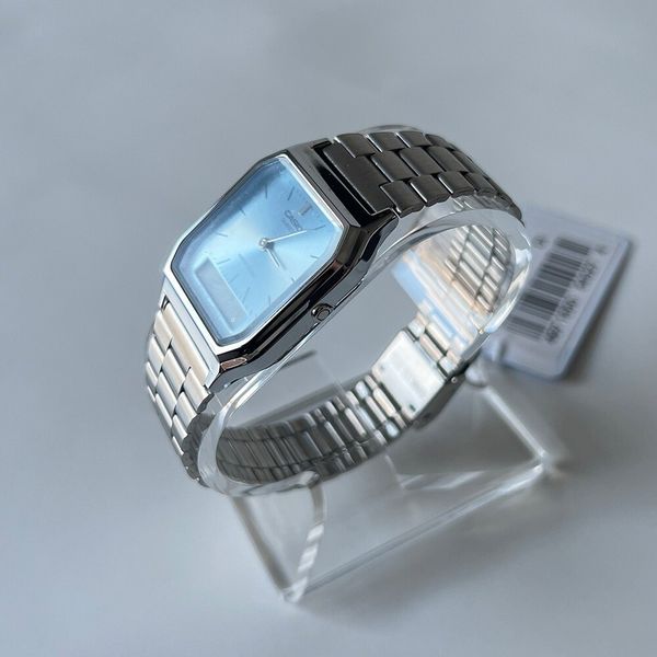Casio Vintage Analog Digital Blue Dial Silver Tone Unisex Watch AQ-230A ...