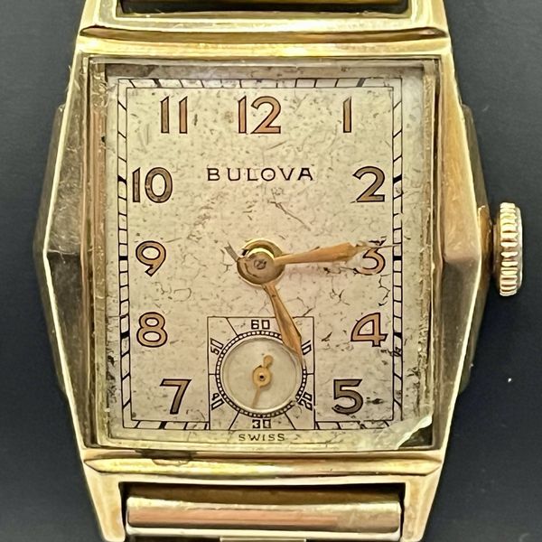 Vintage 1940's Mens Bulova Watch Wind-up Works! #8919482 12k Gold ...
