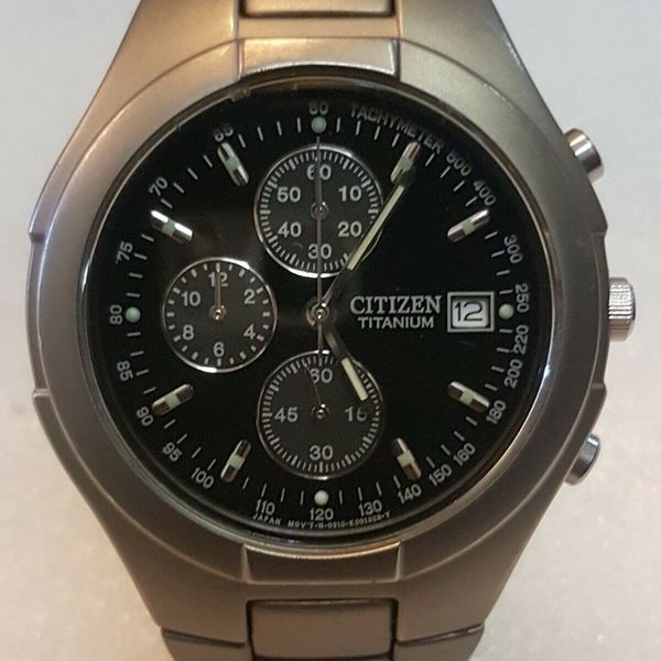 men's wrist watch Citizen WR 5,titanium,chronograph,tachymeter.0510 ...