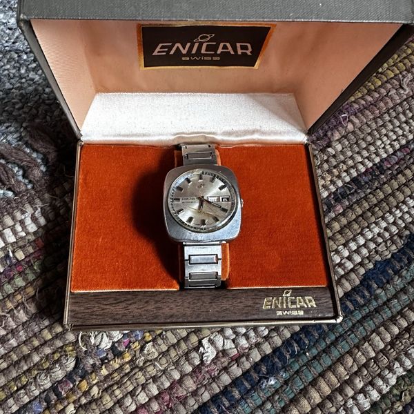 Enicar Automatic Men's Watch Swiss Made Water resistant 70s Vtg ...