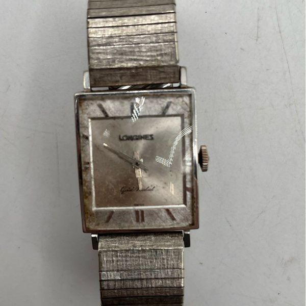 Vintage Longines Silver Colored Analog Display Square Bracelet ...