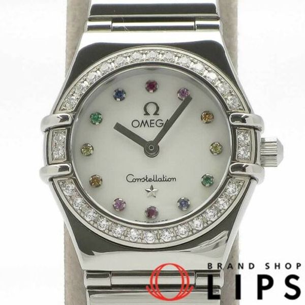 Omega Constellation Iris diamond bezel shell Ladies watch 1476-79 SS ...