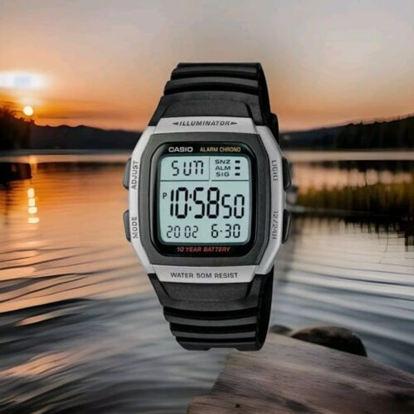 Casio Men Digital Quartz Watch W-96H-1AVES Men's Black Wristwatch ...