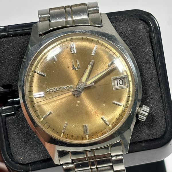 VTG Bulova M7 Accutron 218D Men's Watch Stainless 34mm Case **FOR PARTS ...