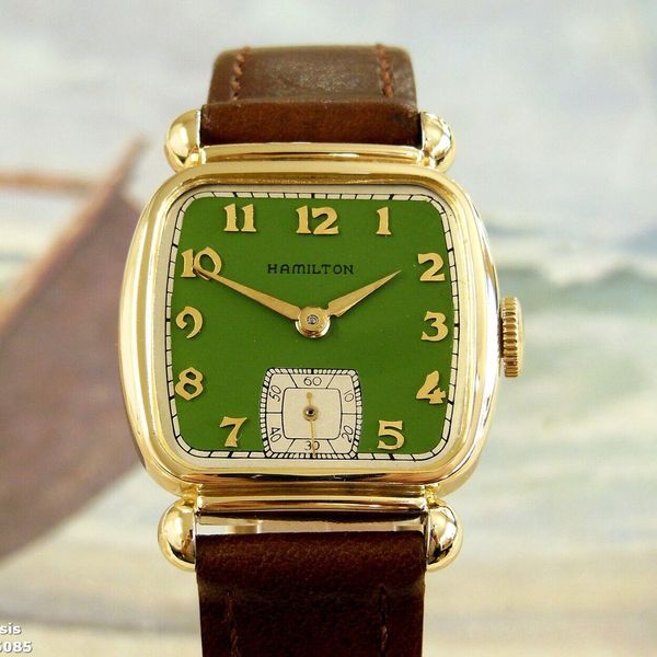 1941 Vintage HAMILTON MARTIN, Stunning GREEN Dial, Serviced, 1 Year ...