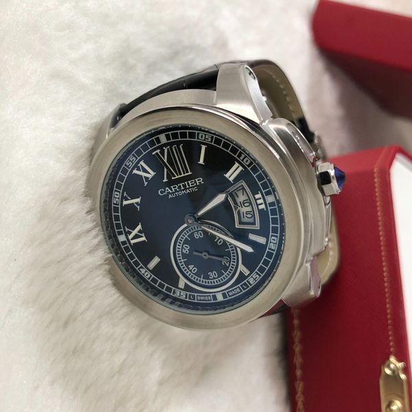 Reloj Cartier De Cartier Acero Inoxidable Cuero Negro Mecánico ...