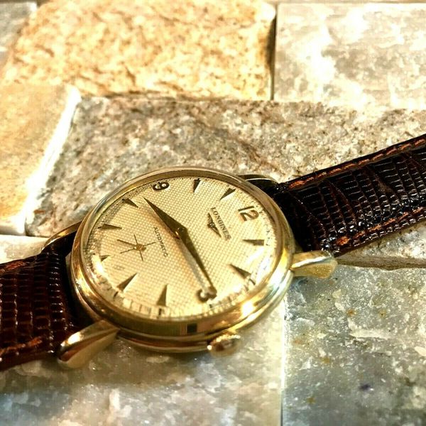 Longines Men's Watch~Pleated Dial~Tear Drop Lugs~Cal. 22A Automatic ...