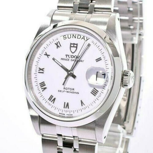 Tudor Prince Day Date 76200 Stainless Steel White Men's Watch - New ...