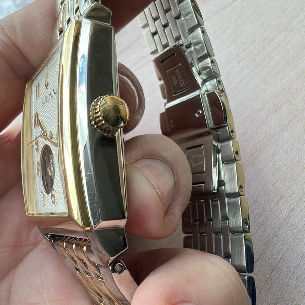Bulova 98A308 Men's Sutton Rectangular Two Tone Stainless Steel ...