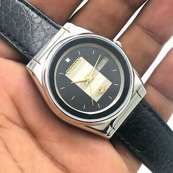 Vintage Men's Citizen 8200 Day Date 35mm Automatic 21-Jewels Wrist ...