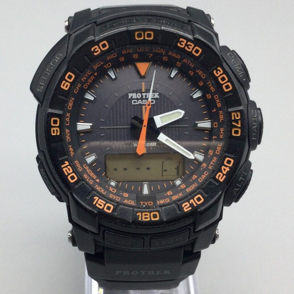 Casio ProTrek Watch Men 48mm Tough Solar Digital Analog Day Date 5213 ...