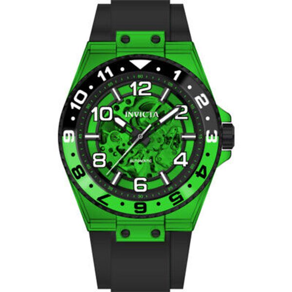 Invicta Speedway Automatic Skeleton Green Dial Sprite Bezel Men's Watch ...