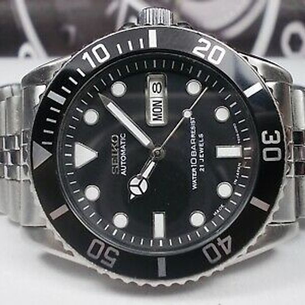 SEIKO 10BAR SKX031 SUBMARINER AUTO MENS WATCH 7S26-0040 BLACK (SN ...