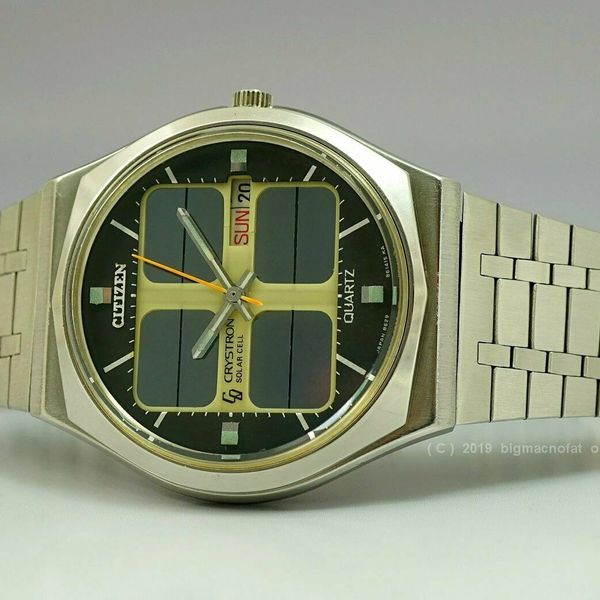 Citizen vintage 1976 Crystron Solar CQ Cal. 8620A 8629A original box ...