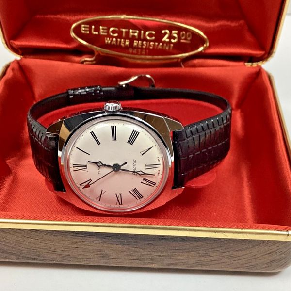 Vintage 1969 Timex Electro Mechanical Roman Watch 94344069 Box Papers ...