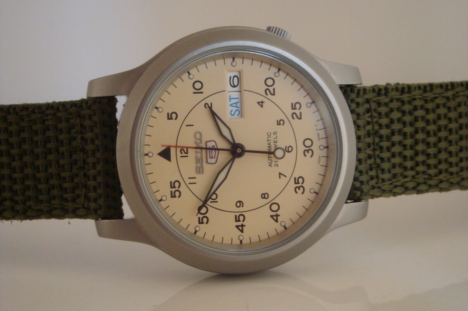 Seiko 5 Automatic. SNK803. Gents watch, canvas strap, military range ...