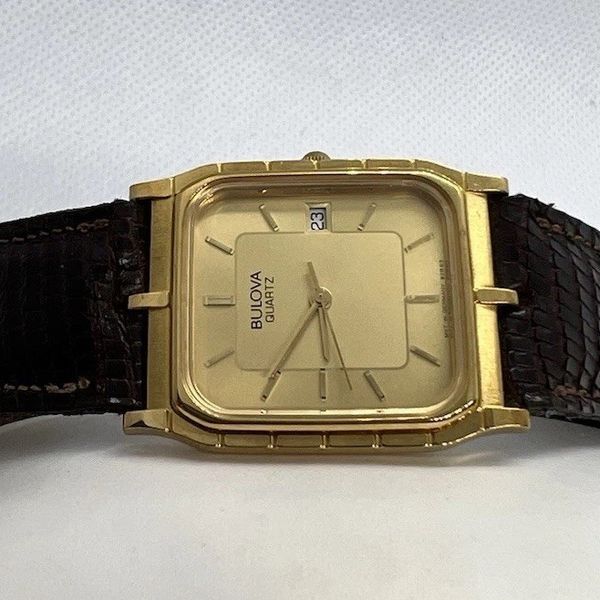 ð ð Super Rare Vintage Luxury GP Rectangular Tank BULOVA Men Watch 80sð ...