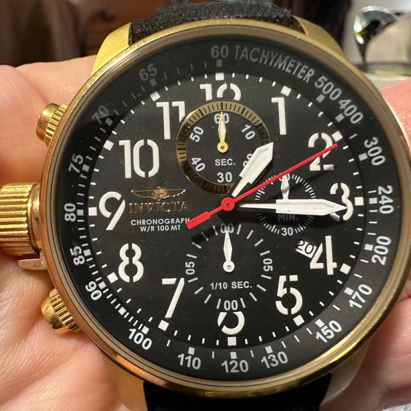 Invicta I Force Model 1515 Chronograph Watch. Gold Plated ...