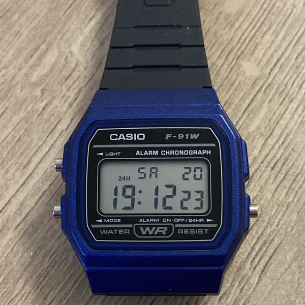 Casio F-91WM-2AJH Blue / Black Digital Watch. Boxed, Mint. Casio F-91W ...