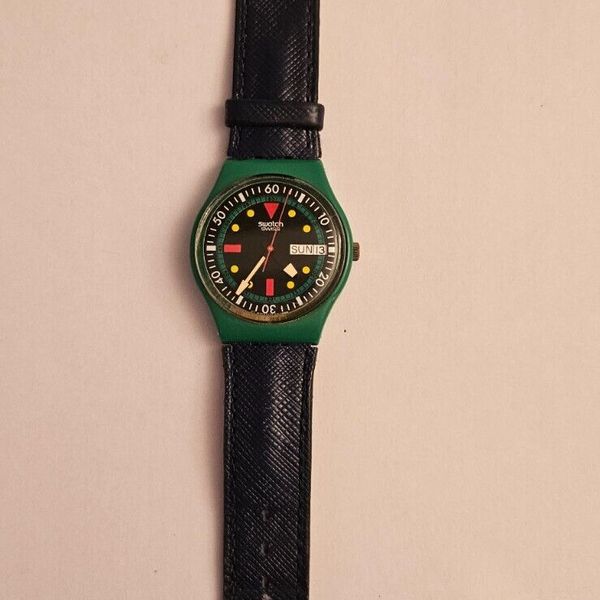 Rare Swatch Emerald Diver GC703 1986 - Green case with black face ...