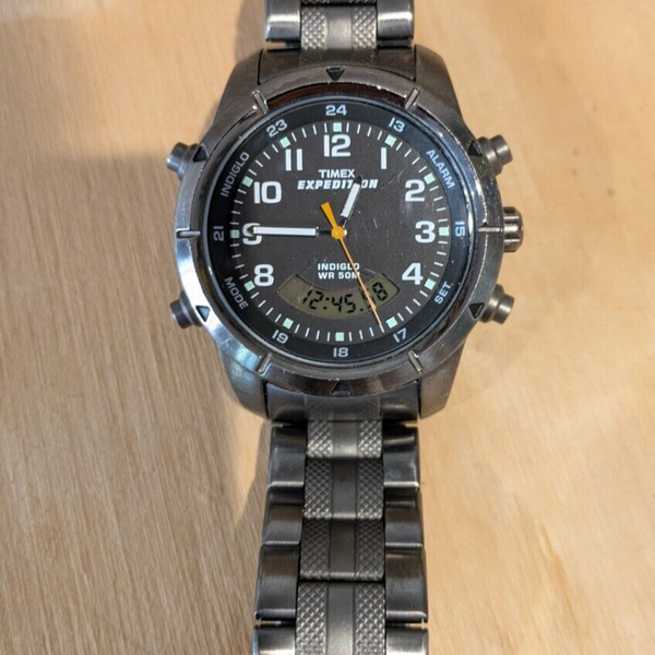 Timex Expedition Indiglo Digital Analog Combo Watch Gunmetal, Model# 930 | WatchCharts Marketplace