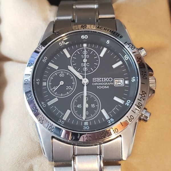 Seiko Quartz Chronograph Watch - Tachymeter Bezel - Speedmaster Date ...