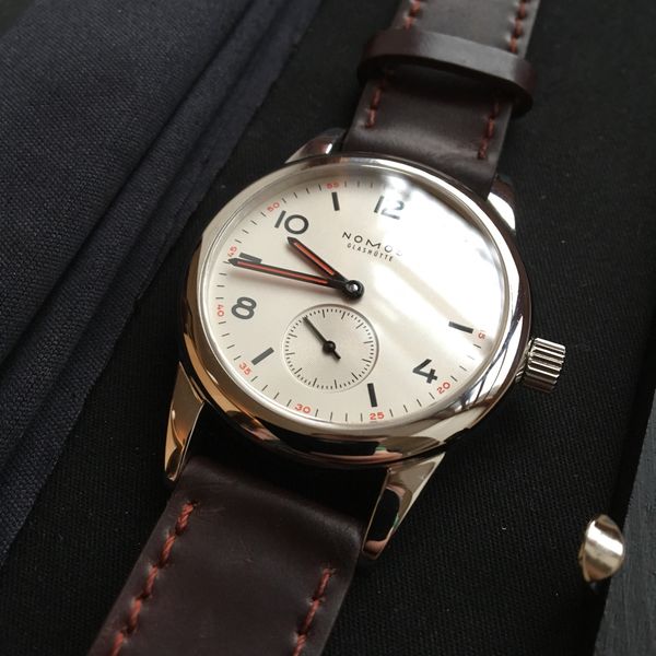 Nomos Club, 36mm handwound, original box | WatchCharts Marketplace