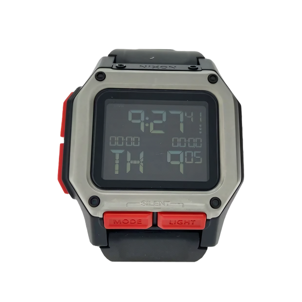 NIXON REGULUS Men's Digital Quartz Camouflage Black Red Resin Silicone ...