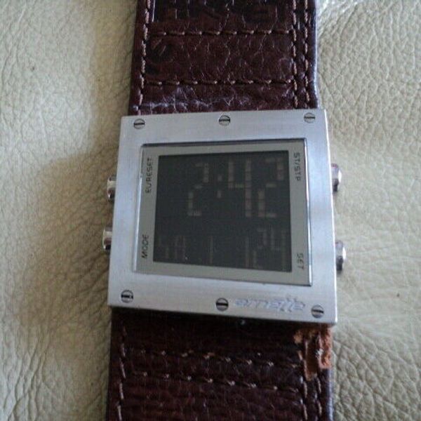 Arnette Men's Digital Brown Tick Leather Double Strap Watch Working ...