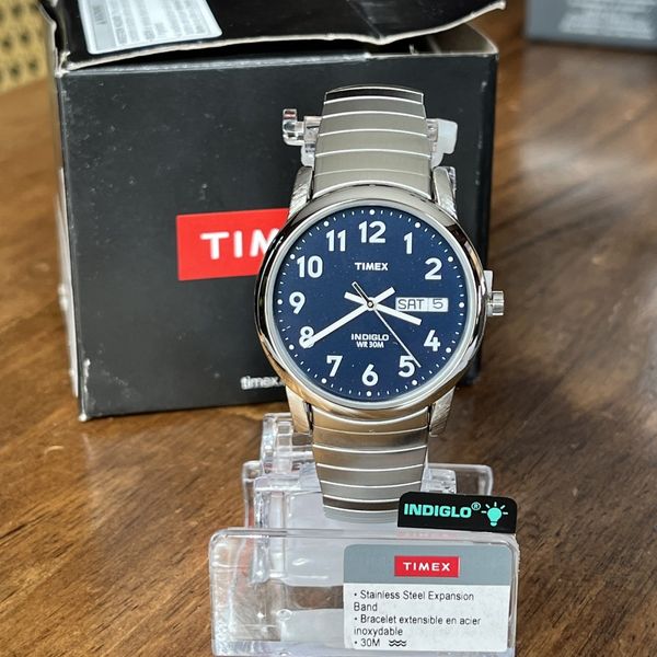 TIMEX Blue Dial 35mm Stainless Steel Expansion Men's Watch -T20031 MSRP ...