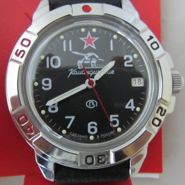 ORIGINALE OROLOGIO MILITARE RUSSO VOSTOK KOMANDIRSKIE TANK MECCANICO ...