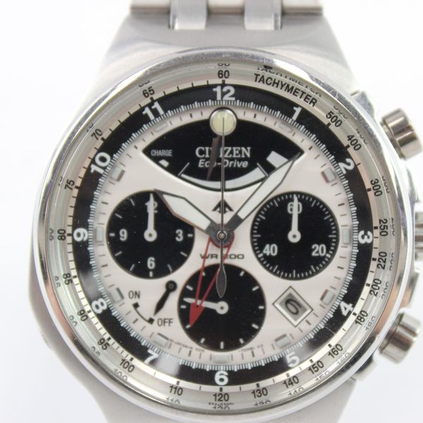 Citizen Eco-drive Calibre 2100 Panda Chronograph Watch Quartz Untested ...