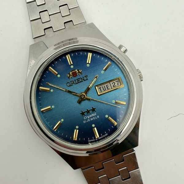 Vintage Orient Tri-Star Automatic Blue Dial 21J Menâ s Watch 46943 â ...