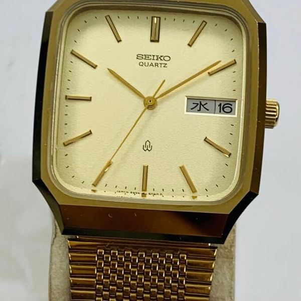 Vintage Seiko Seagull Rare Gold Dial 5933-5080 Men's Quartz Watch ...