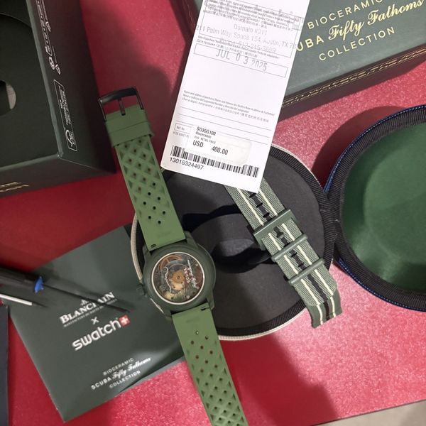Blancpain x Swatch Ocean of Storms Fifty Fathoms GREEN ABYSS Bioceramic ...
