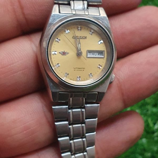 Vintage Citizen Automatic 21 Jewels Stainless Steel Yellow color Dial ...