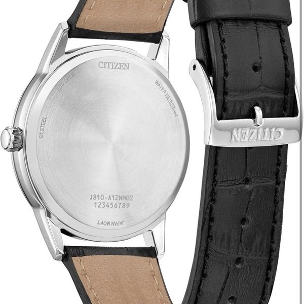 Citizen Men's Classic Date Eco-Drive Ring Black Leather Watch 40 MM ...